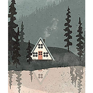 Mountain Wilderness Art Print - 8 x 10 Nature Forest Woodlands Cabin Unframed Artwork Lake House Outdoor Inspiration Poster Wildlife Pine Trees Landscape Calming Peaceful Plant Life Hiking Home Decor
