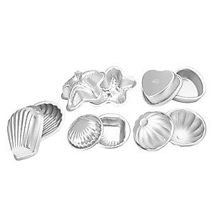 DIY Molds Aluminium, Metal Bath Bomb Molds, DIY Bath Bomb Mold Kit, DIY Bathtub Bomb Molds with Sea Creature Shapes, Soap Molds, Cake Molds, Candle Molds for Fizzy Bombs(9)