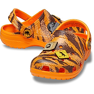 Crocs Jurassic World Classic Clogs, Dinosaur Kid and Toddler Slippers, Orange Zing, 5 US Unisex