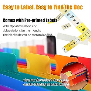 TriMagic Accordian Alphabetical File Organizer, Expanding Accordion Filing File Folder Organizer with 24 Pockets, A-Z Expandable Paperwork Paper Keeper Invoice Receipt Bill Document File Box
