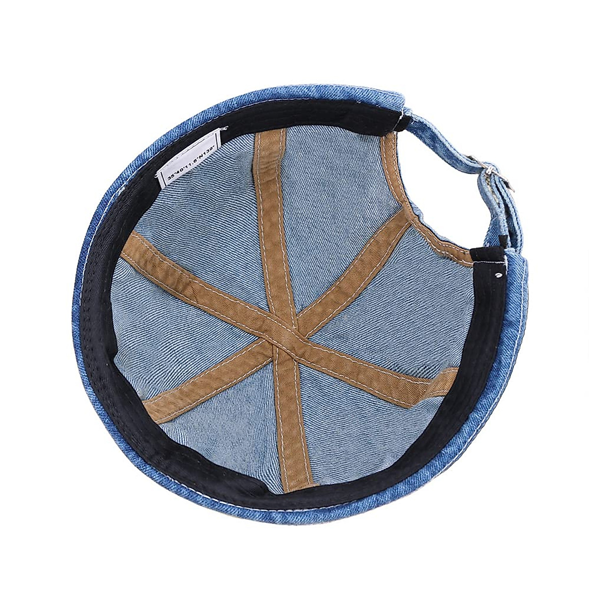 HUIYAO Washed Denim Beanie Hat Vintage Docker Cap for Men Women, Fashion Leisure Brimless Cuff Rolled Harbour Hat Adjustable Fisherman Caps