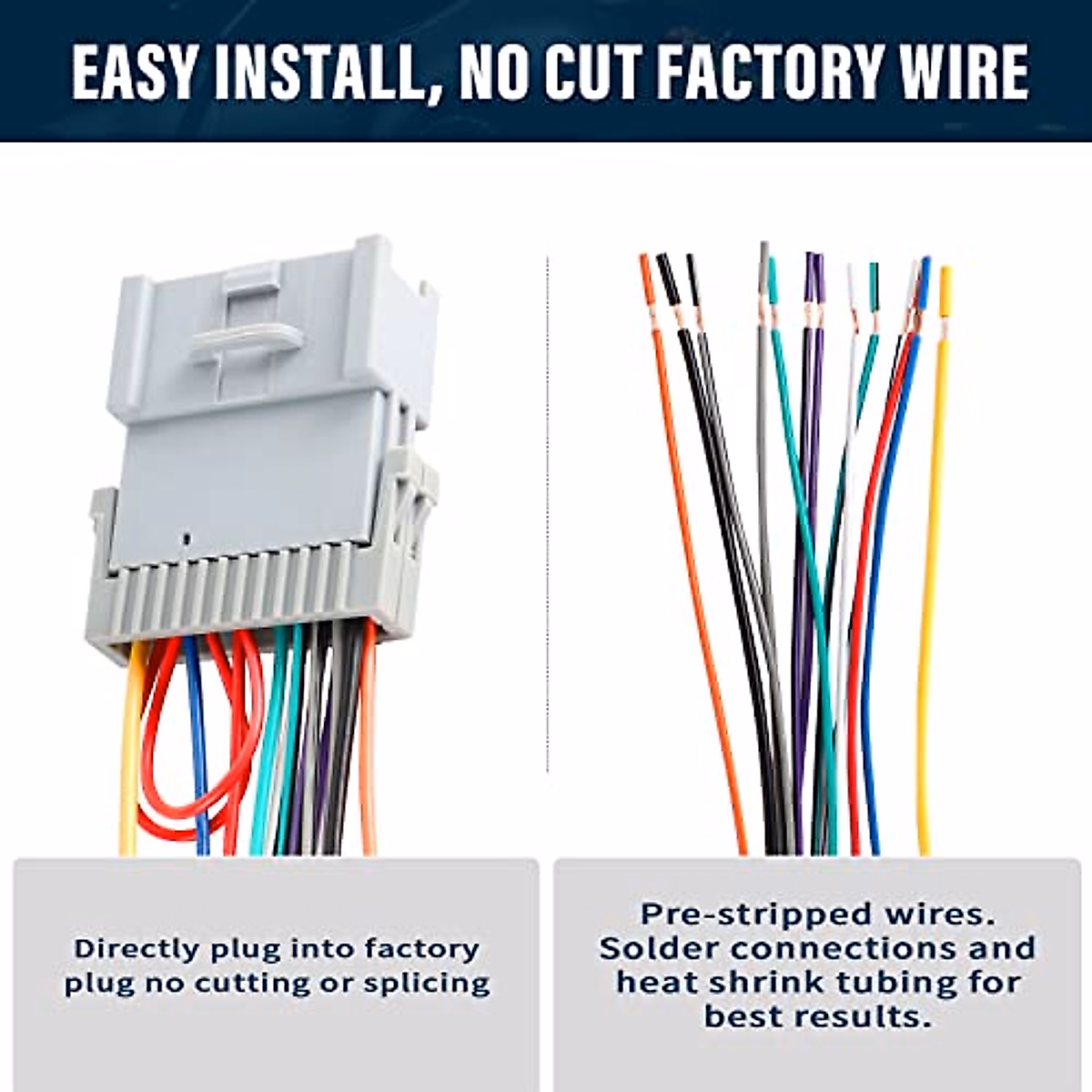 RED WOLF Radio Wiring Harness 70-2002 for Select Saturn 2000-2005 L Series/SL/Ion/SW/SC Stereo Wire Connector Plug Non Factory AMP Amplifier