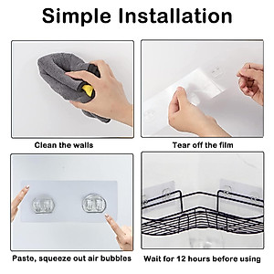 15 Pack Shower Caddy Adhesive Replacement, Adhesive Shower Shelves Hooks Caddy Shelves Rack Basket Shower Organizer Shower Sticker Bathroom Hanging Hook No Drilling Sticky Hanging Hooks (style 1)