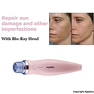 Microdermabrasion Machine - Appolus Premium Diamond Microdermabrasion Device for Flawless Glowing Skin - 2 Diamond Tips - 5 Heads - Anti-Aging - Pore Lines Wrinkles Sagging Minimizer