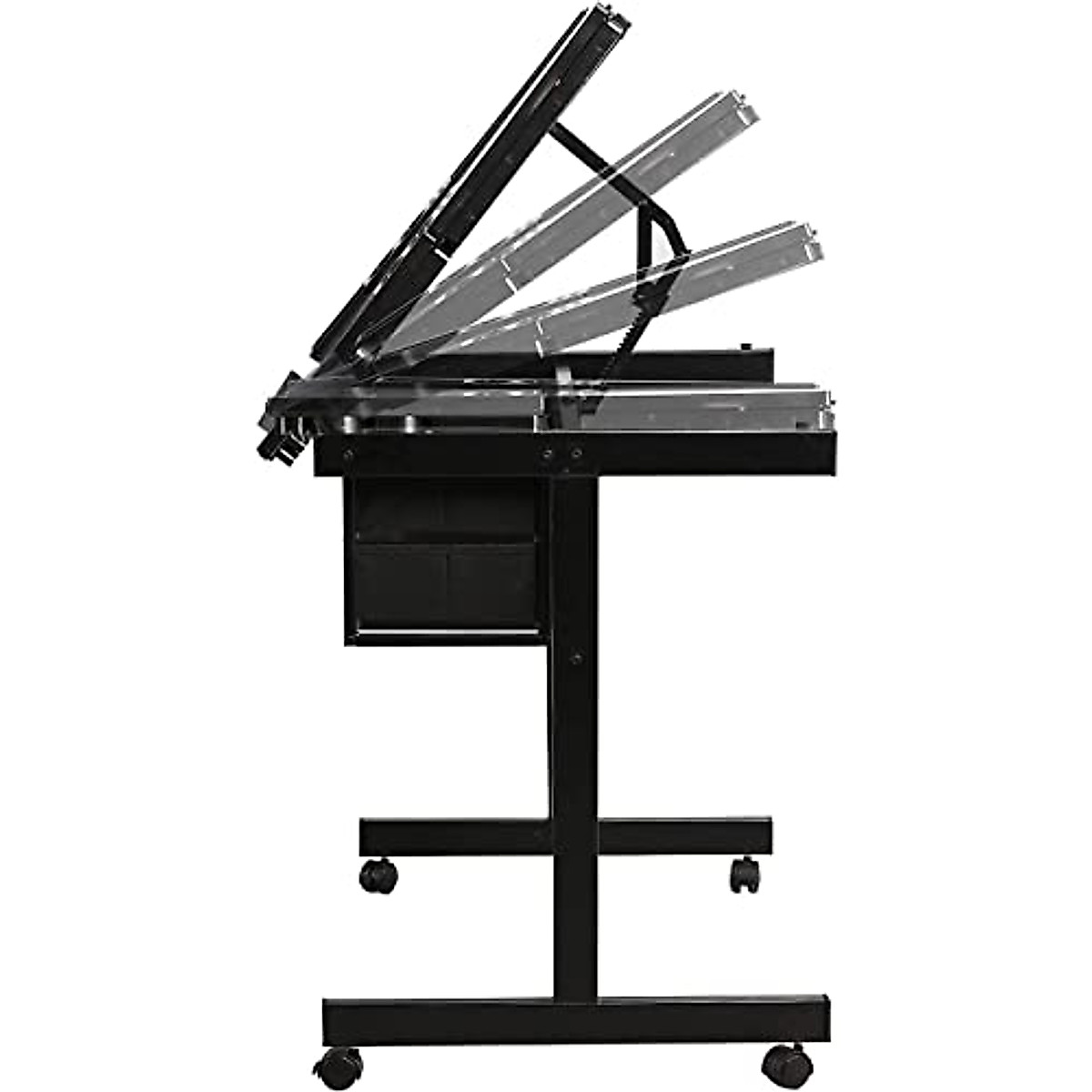 Need Adjustable Drafting Table with Tilted Tabletop, Art Table with 2 Storage Drawers for Writing Art Craft Work Station Black,UT-DT1033-BK-ND