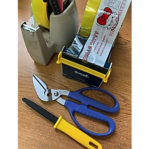 WOD TTD2SD Tabletop Twin-Roll Steel Desktop Tape Dispenser, Blue & Gray - Fits Tape up to 2 inch Wide, Holds 3 inch core, Weighted Rubber Base for Stability