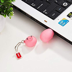 GARRULAX USB Flash Drive, 8GB / 16GB / 32GB USB 2.0 Updated Waterproof USB Memory Stick Date Storage Pendrive Thumb Drives (32GB, Piglet)