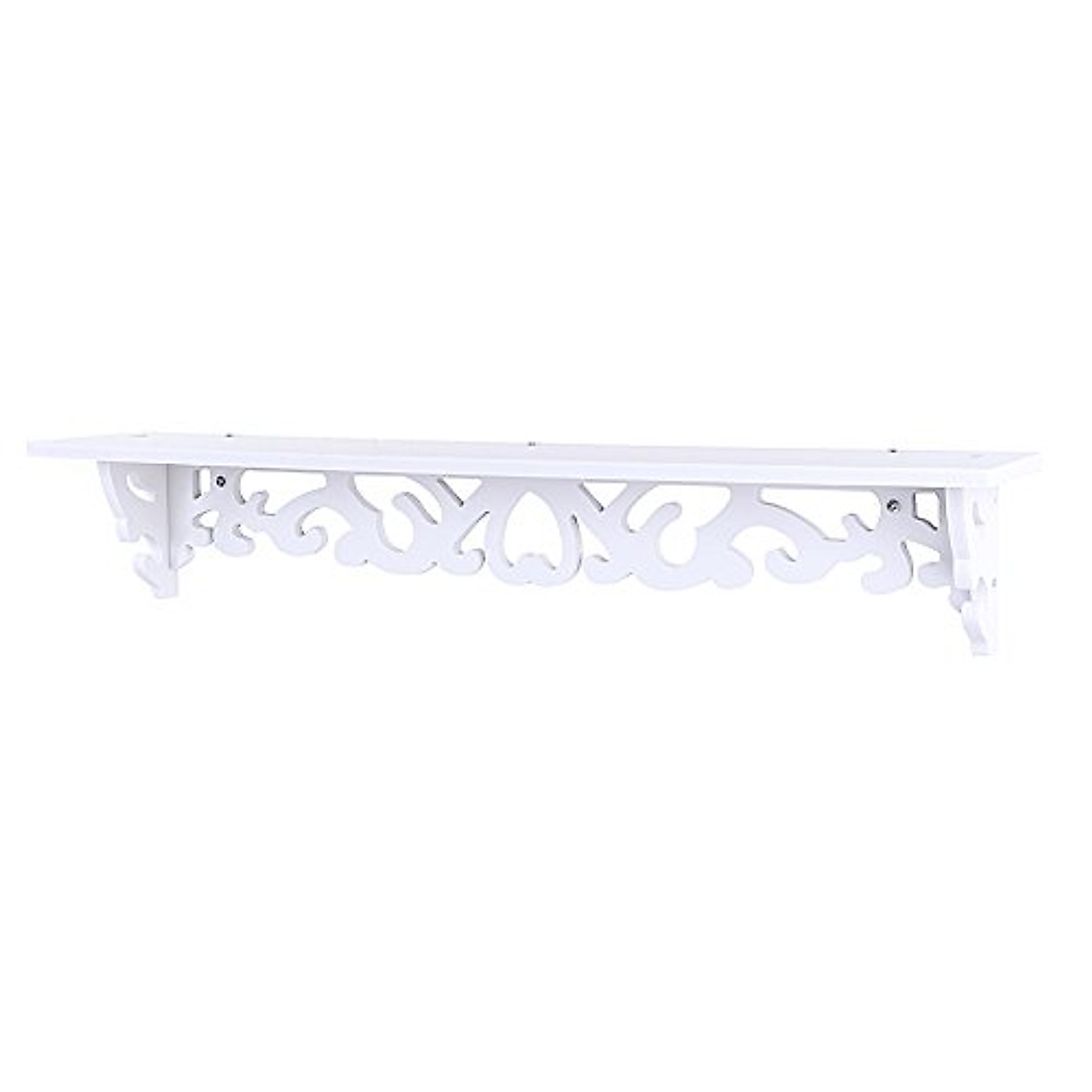 EBTOOLS Floating Shelf, White Shabby Chic Filigree Style Shelves Cut Out Design Wall Shelf Home