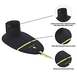Level Six Club Bungee Whitewater Kayak Spray Skirt-Black-XLDeckS/MTunnel