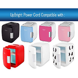 UpBright 2-Prong AC in Power Cord Cable Compatible with Cooluli CMF4LW CMF6P Classic-4L CL4L 10L CL10L 15L CL15L Concord 20L Concord-20LDX C20LDX Infinity 10L I10L 10-Liter K10LGA Mini Fridge Cooler