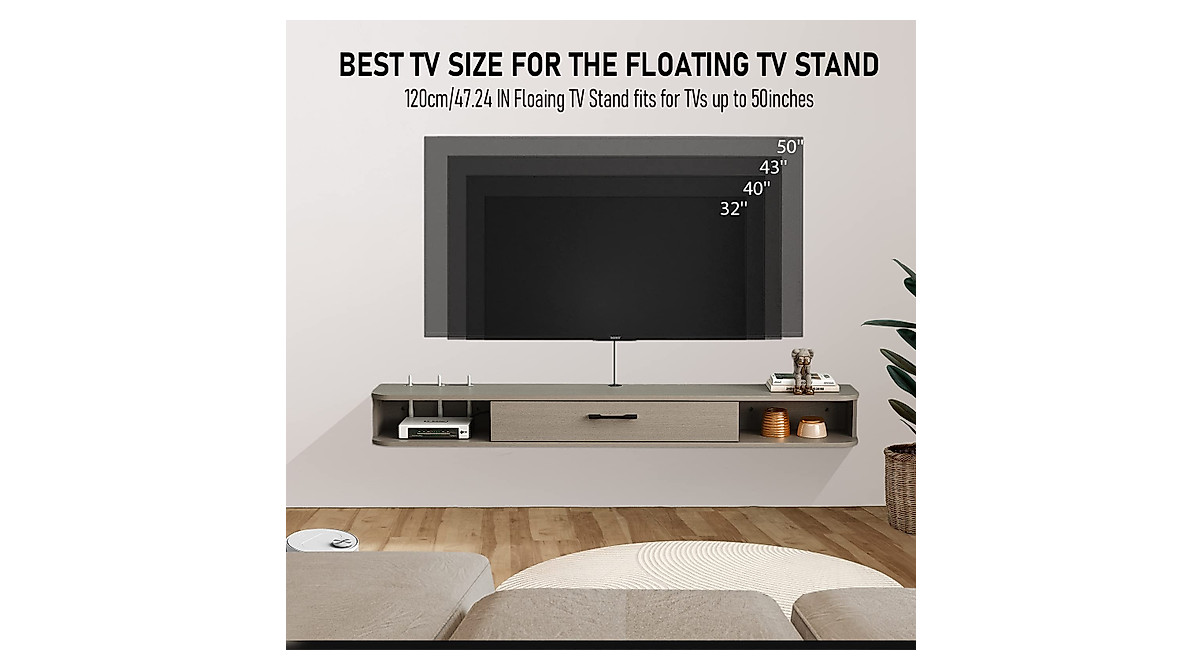 Pmnianhua Floating TV Stand - Stylish Wall-Mounted Console