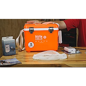 Engel ENGLBC13-N-OHV 13qt Live Bait Cooler with 2nd Generation 2X2 Portable Aerator Pump Orange