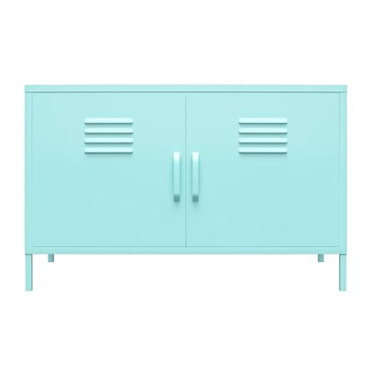 Novogratz Cache 2 Door Metal Locker Accent, Mint Cabinet