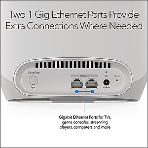NETGEAR Orbi Whole Home Tri-Band Mesh WiFi 6 Add-on Satellite (RBS760) – Works with Your Orbi WiFi 6 System - Adds Coverage up to 2,500 sq. ft. - AX5400 up to 5.4Gbps