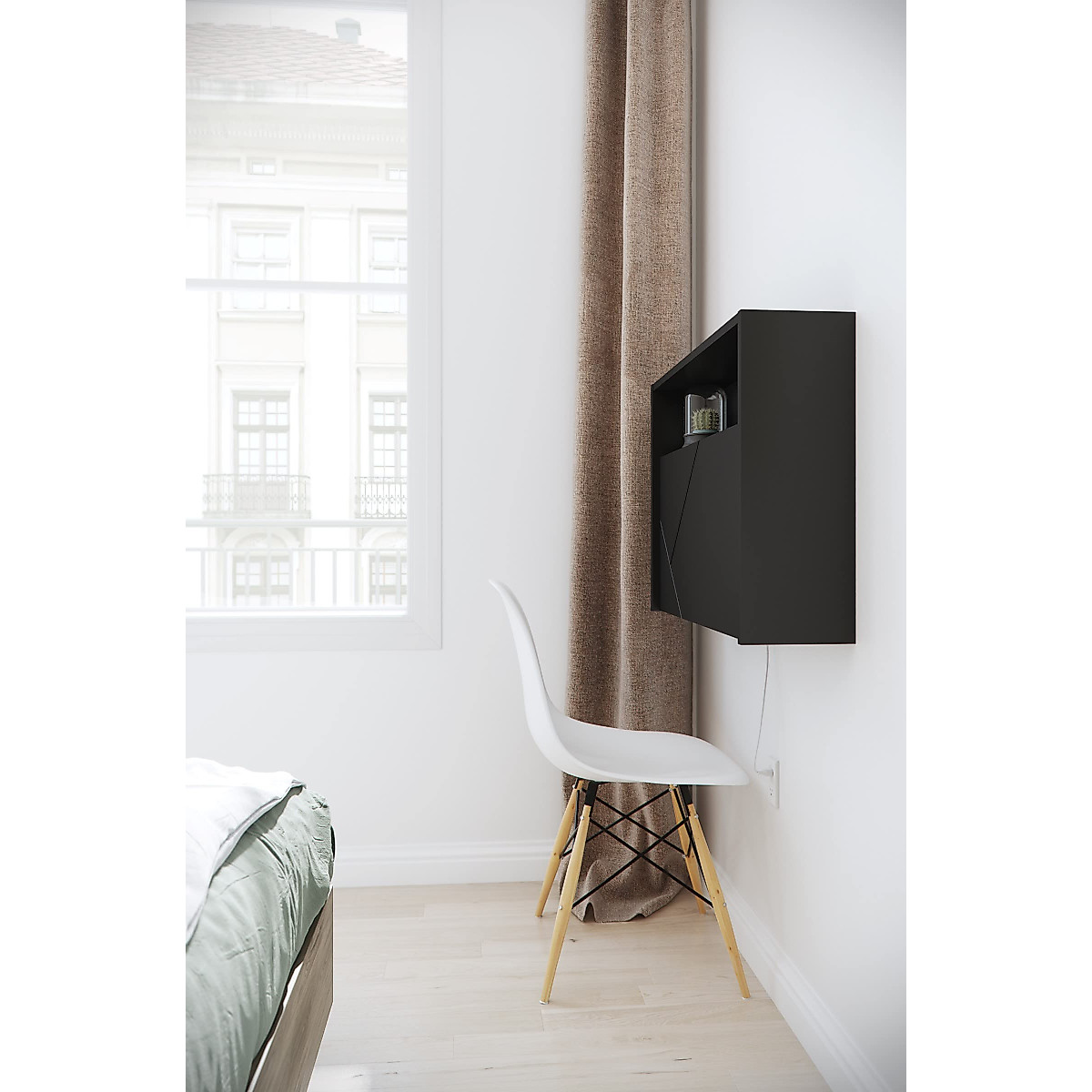 Nexera 352406 Slim Secretary Desk, Black