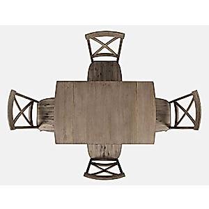 Jofran Eastern Tides Drop-Leaf Coastal Dining Table, Brushed Bisque