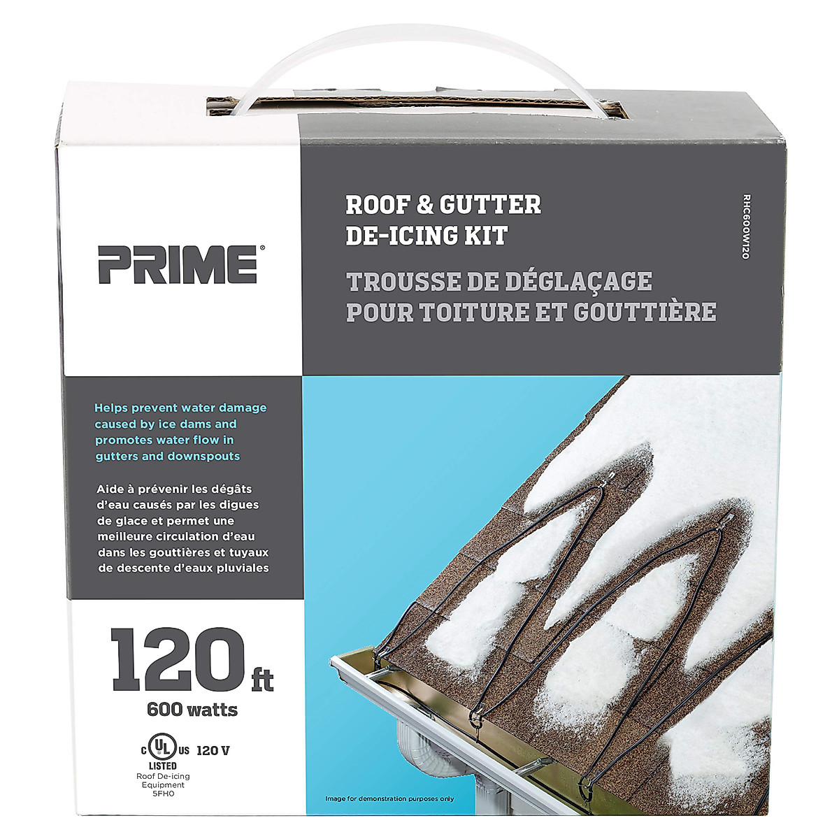 Prime Wire & Cable RHC600W120 Roof & Gutter De-Icing Kit Roof Heating Cable