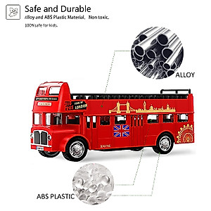 HONGTUO Bus Toys for Toddlers 1:48 with Lights Singing die-Casting Toy car Preschool Children boy Girl Toy car 3-5, 7 Years Old…