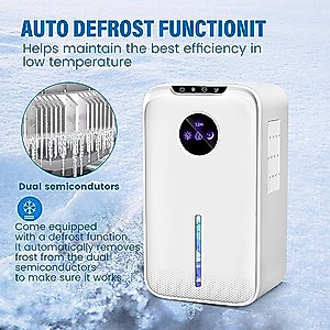 Dehumidifiers for Home Room Basement,88oz Dehumidifier With Drain Hose for Bathroom Bedroom Closet RV Camper (800Sq.ft)