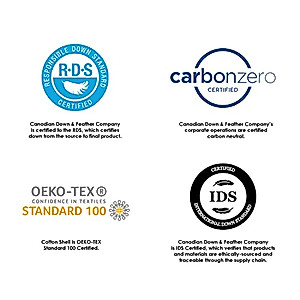 Canadian Down & Feather Co. - Down Perfect Feather Bed Queen Size - 255 TC Shell 100% Cotton Mattress Topper - Oeko TEX Certified