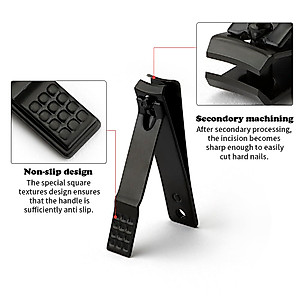 Fathers Day Manicure Set Nail Clippers Nail Tools Pedicure Supplies Nail Clippers for Women Men Manicure Kit Fingernail Toenail Clippers 8 in 1 Manicure Tools Black with Leather Travel Case