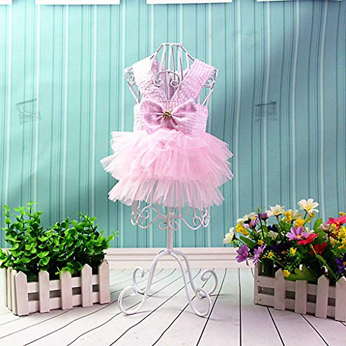 HonpraD Girl Puppy Clothes for Extra Small Dogs Cat Clothes Stripe Summer Bottoming Dress Dog Dress Pet Print Pet Clothes