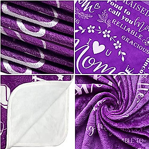 Hexagram Gifts for Mom from Daughter Son on Mothers Day, Throw Blanket, Mom Gifts, Mom Gifts from Daughters, Gift for Mom, Birthday Gifts for Mom, Presents for Mom Blanket 60"×50"(Purple)