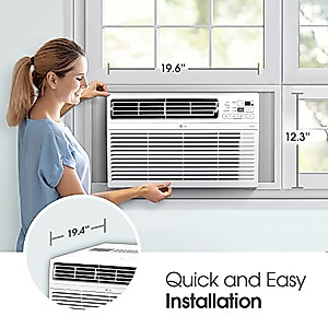 LG 8000 BTU Window Air Conditioners 2023 New Remote Control WiFi Enabled App Ultra-Quite Washable Filter Cools 340 Sq. Ft for Small & Medium Room AC Unit Easy Install White LW8017ERSM1