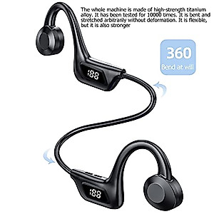 Gspmoly Wireless Bluetooth Headset Bone-Conduction Headphones Bluetooth 5.0 Wireless Earbuds Sport, Running Cycling Driving Workouts Fitness Wireless Earphones Earbuds Headset