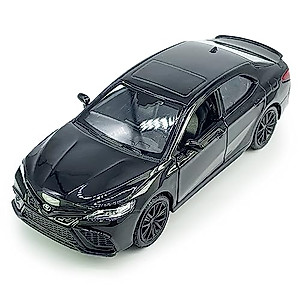 Camry XSE 2022 Model Car 1/36 Scale Diecast Toy Cars Metal Alloy Children’s Die-cast Vehicles, Pull Back Doors Open, Black Rim, Collection for Men, Kids Toys for Boys Gifts, Black