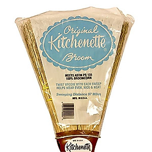 The Original Kitchenette Broom - 2 Lightweight Brooms Handmade in The USA wiith Authentic Broomcorn