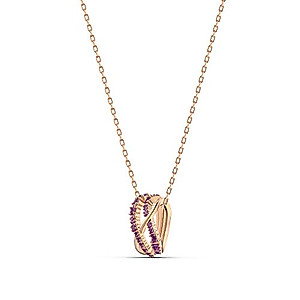 SWAROVSKI Women's Twist Rows Pendant Necklace, Purple Crystal Stones in a Spiral Design, Rose-Gold Tone Plated Setting on a Matching Chain