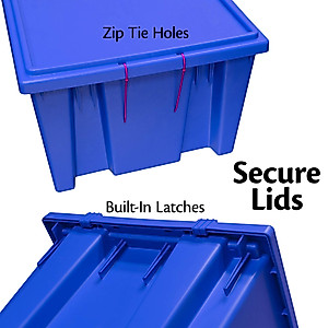 Akro-Mils 35241 Lid for 35240 Plastic Nest and Stack Storage Tote, Blue, (3-Pack)