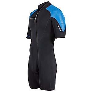 Henderson Men's 3mm Thermoprene Pro Front Zip Shorty Wetsuit, Black/Blue, 6XL