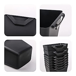 Fvstar 8pcs Hanging Cup Holder,Utility Rolling Cart Organizer Accessories,Hanging Makeup Pencil Holder,Space Saving Kitchen Storage Bins,Hanging Buckets for Art Craft Supplies (Black)