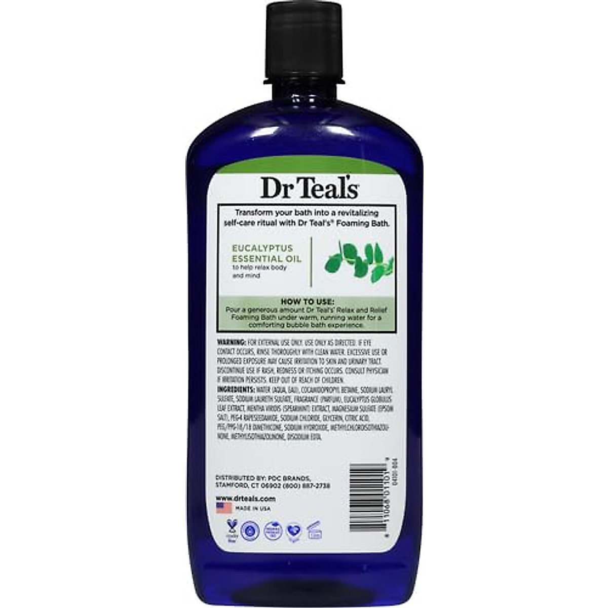 Dr Teal's Foaming Bath (Epsom Salt), Eucalyptus Spearmint, 34 Fluid Ounce (Packaging May Vary)