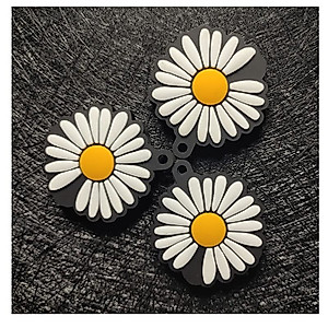 CheeseandU 6Pack Cute Daisy Flower Carrot Silicone Key Cover PVC Rubber Lovely Cat Paw Pink Dinosaur Key Cap Keychain Key Holder Key Ring Women Bag Phone Charm Accessory Friends Kids Gift