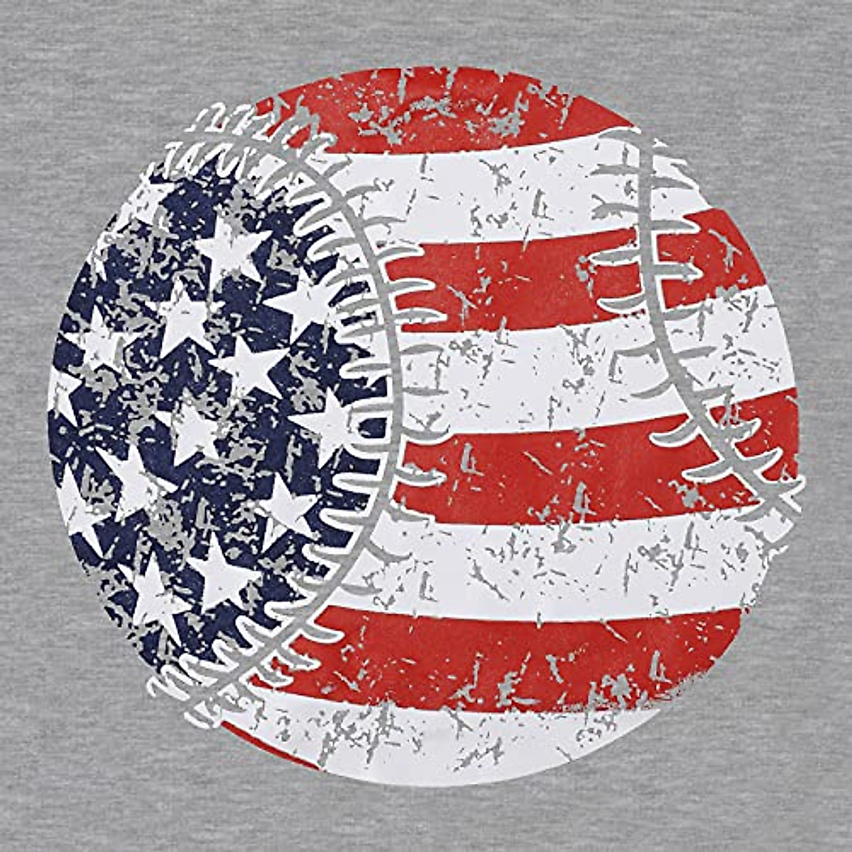 FAYALEQ Women's American Flag Baseball Printed T-Shirt O-Neck Causal Tee Tops Blouse Size L (Gray)
