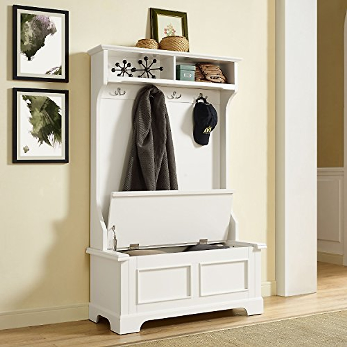 Crosley Furniture Campbell Hall Tree - White