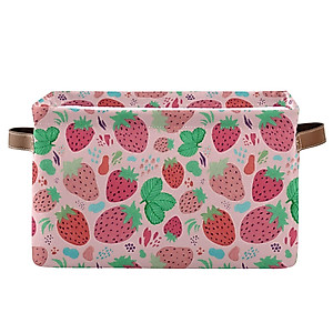 Strawberry Rectangular Storage Basket Organizer Bin Shelf Baskets For Clothes Gifts For Home Office Dorm