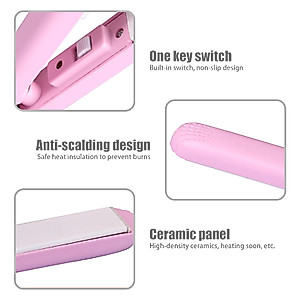 Jocelynnae Ceramic Mini Hair Curler, Optimisticn Ceramic Mini Hair Curler for Short Hair, 2 in 1 Mini Ceramic Curler and Hair Straightener,Mini Curling Iron 1/2 Inch Barrel Short Hair (Black)