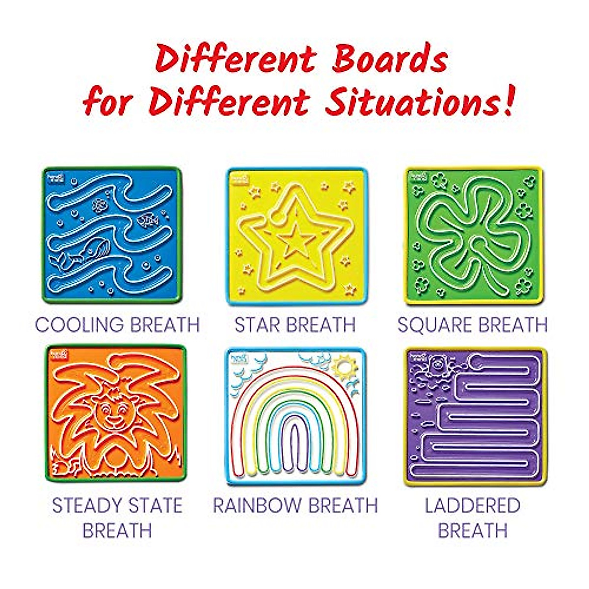 hand2mind Mindful Maze Boards, Learn Breathing Patterns, Mindfulness for Kids Anxiety Relief, Tactile Sensory Toys, Play Therapy Toys, Social Emotional Learning Activities, Calm Down Corner Supplies