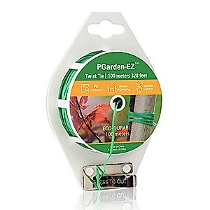 Twist Ties - 328ft Plant Ties PE-Coated Garden Ties with Cutter for Gardening Tomatoes Vines and Office Home Cable Organizing (1Reel/Green)…