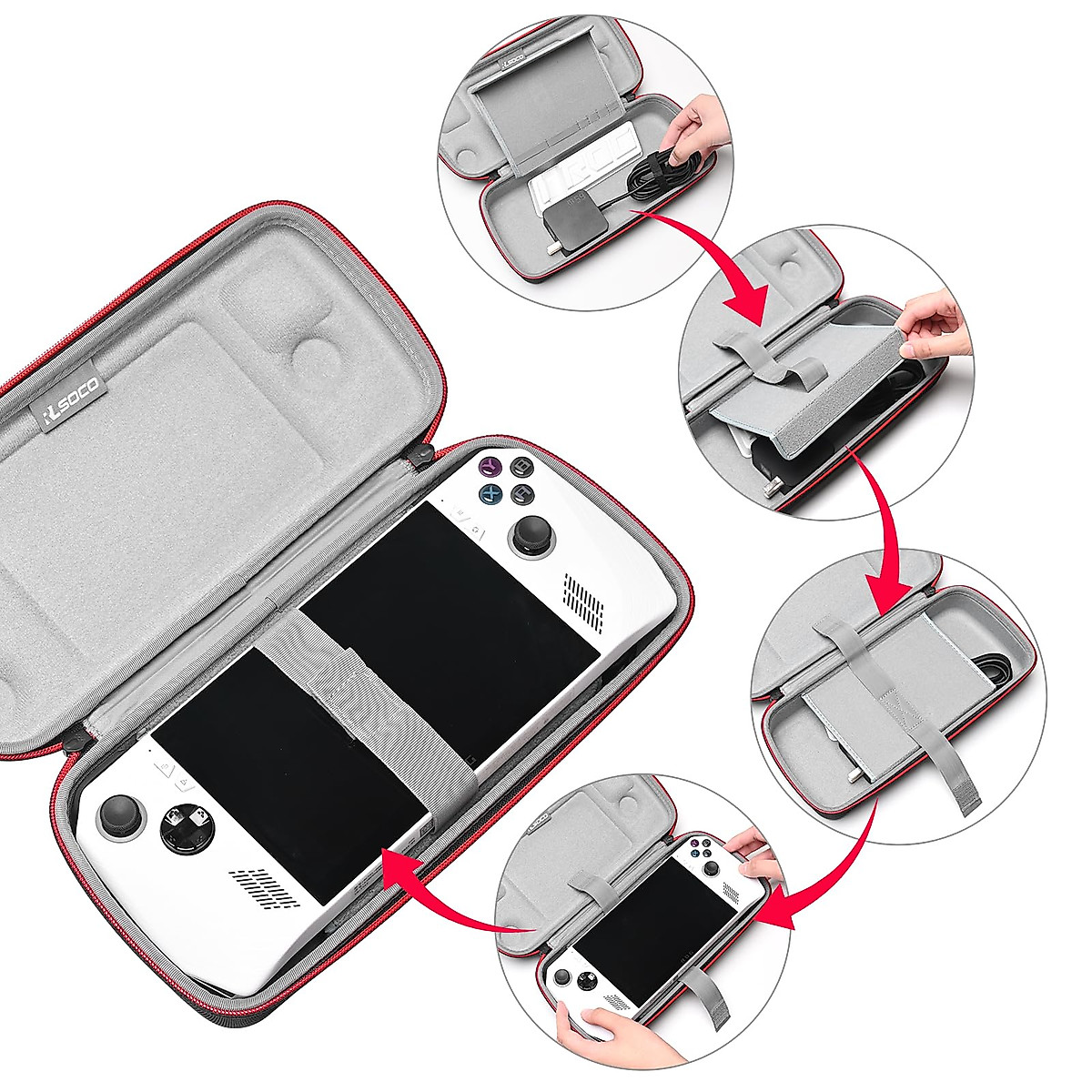 RLSOCO Hard Case for ASUS ROG Ally 7" 120Hz Gaming Handheld & Accessories Fits the Portable Console, Console Base, Charger, Charging Cable, etc. (Case Only)