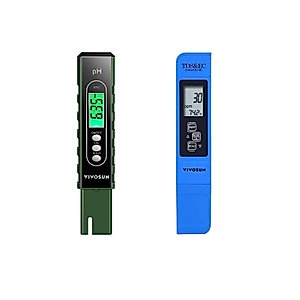 VIVOSUN PH Meter Digital PH Tester Pen, Army Green and TDS Tester 3-in-1 TDS EC & Temperature Meter Ultrahigh Accuracy Digital Water Quality TDS Tester (Blue)
