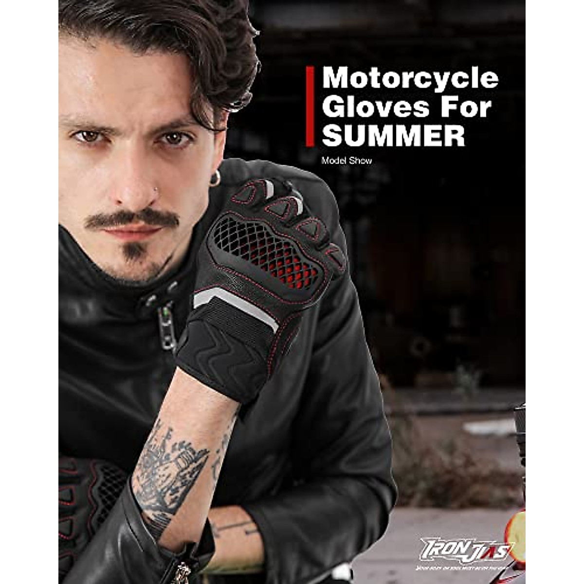 Motorcycle Gloves Touchscreen Motorbike Riding Gloves for Men and Women with Soft Knuckle Protective Gear for Powersports,Red XX-Large