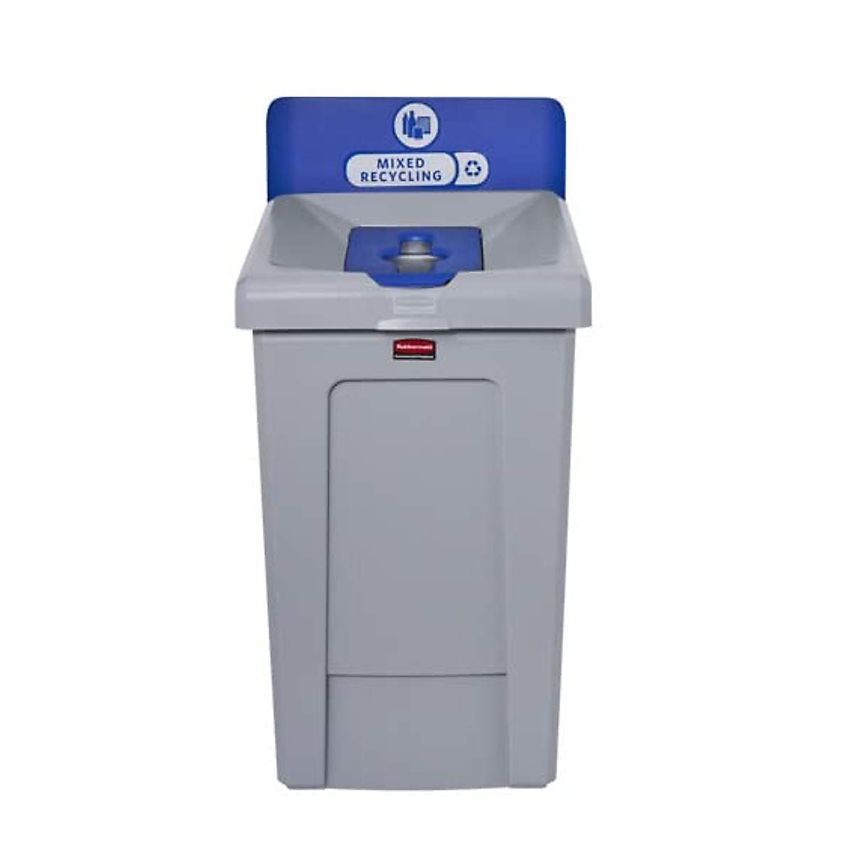 Rubbermaid Commercial Products Slim Jim Recycling Station 1-Stream Mixed Recycling Bin/Can/Kit/Station, 33 GAL, for Kitchens/Classrooms/Offices/Back of House/Colleges/Commercial Facilities (2171557)