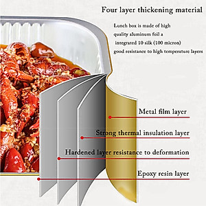 SuiXinCook Gold Aluminum Foil Baking Pan with lids Heavy Duty 9"×13"(10pack+10Lids), Double thickening, Disposable cake pans,Microwave oven safetyle. for Cooking,，Heating,Storage, BBQ