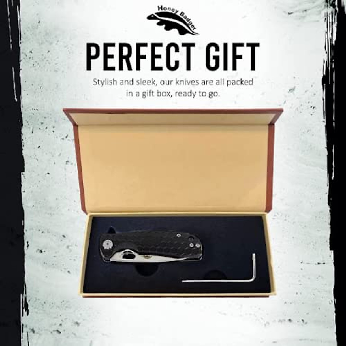 Honey Badger Drop Point Pocket Knife - 3.19" Folding Pocket Tactical Knife for Women & Men, Drop Point Blade Camping Knife, Stainless Steel Pocket Knife for Utility Work (Green, 8Cr13Mov, 3.19"/81mm)