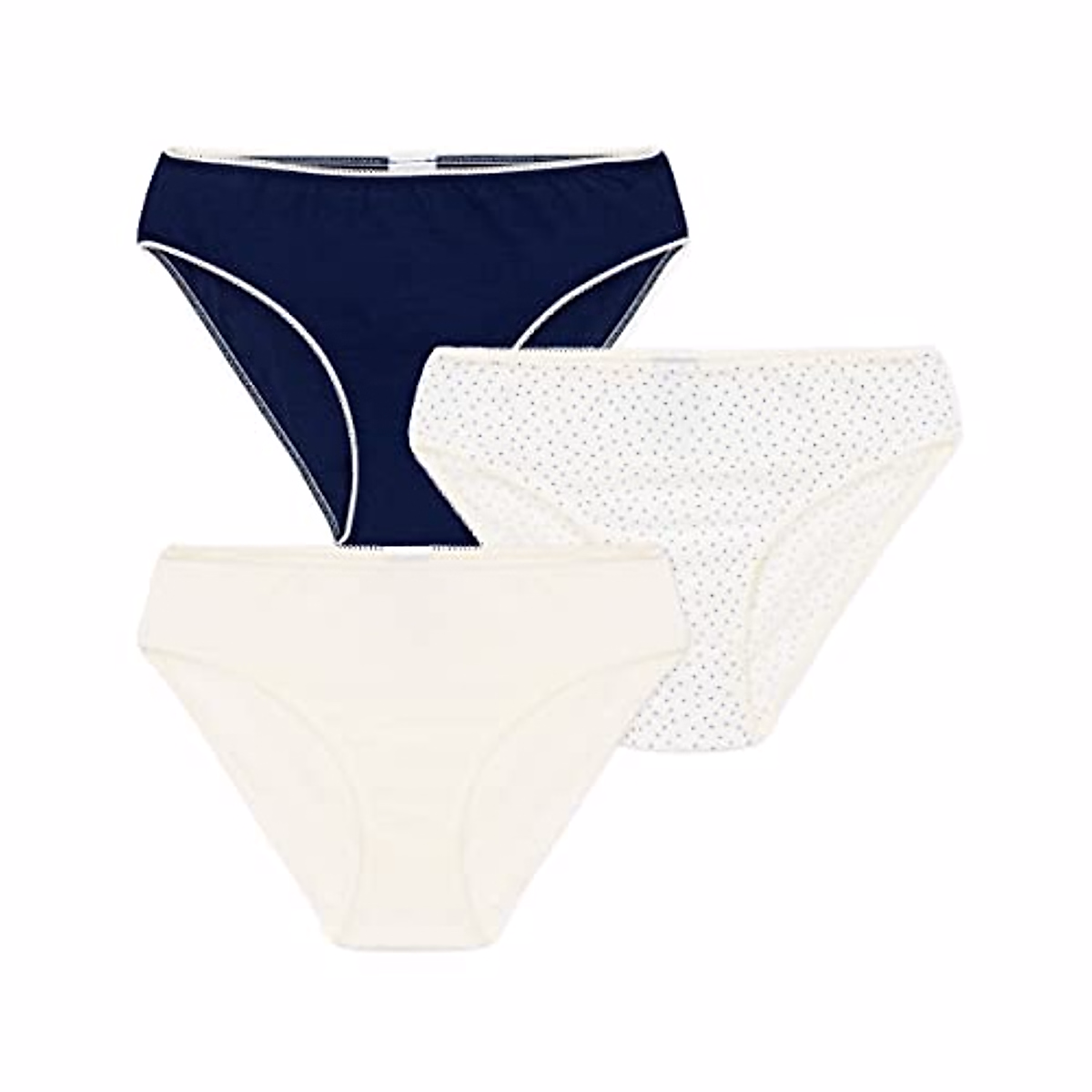Petit Bateau GIRLS' SPOTTED COTTON AND ELASTANE BRIEFS - PACK OF 3 SIZES 14-18 YEARS (as1, age, 18_years)